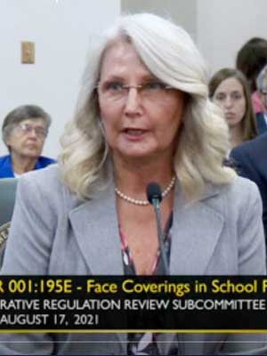 Face masking in Kentucky testimony by Rita Yates